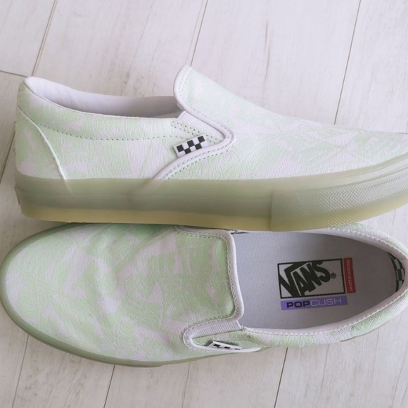 Vans | Shoes | Vans New Popcush Glow In The Dark Slipon Skate Shoes ...